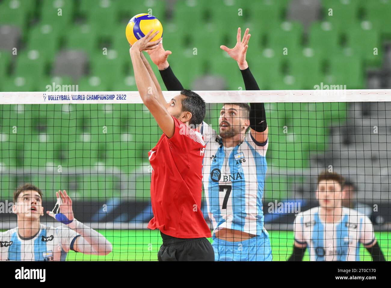 Hossam Abdalla (Egypt), Facundo Conte (Argentina). Volleyball World Championship 2022 Stock ...