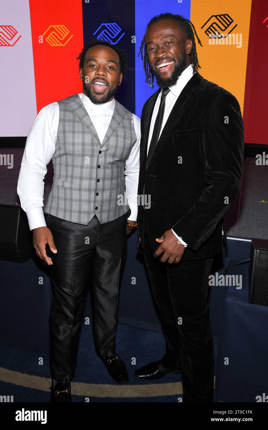 New York, USA. 05th Oct, 2023. Xavier Woods and Kofi Kingston attending ...