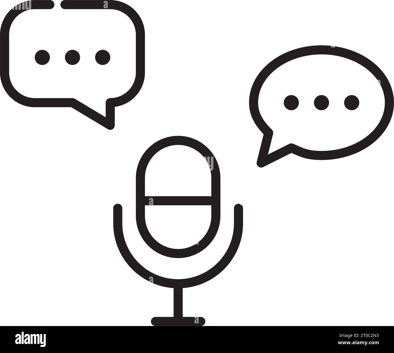 Chat podcast. Microphone and speech bubbles. Invited guests. Pixel ...