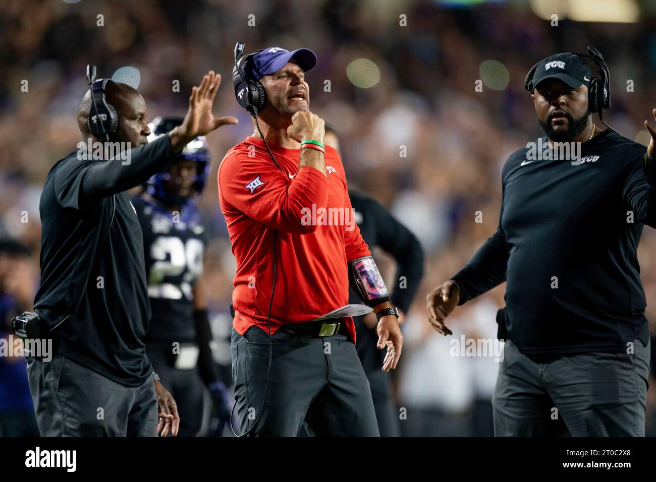 FORT WORTH, TX - SEPTEMBER 30: TCU Horned Frogs defensive coordinator ...