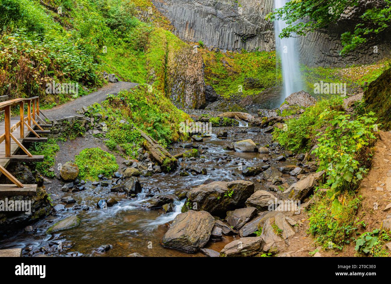 Wooden Bridge Crossing Henderson Creek Below Latourell Falls at Guy W ...