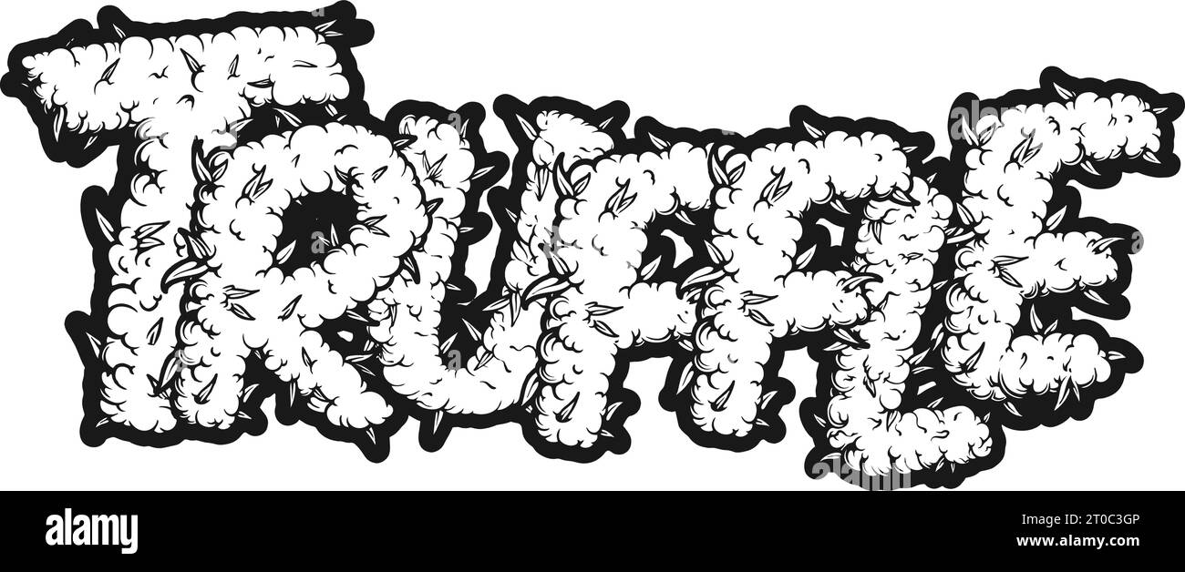 Lettering truffle smoke chronicles cannabis outline vector ...