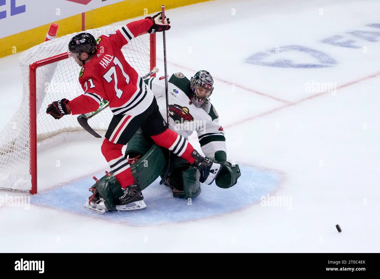 Minnesota Wild goaltender Marc-Andre Fleury makes a save against ...