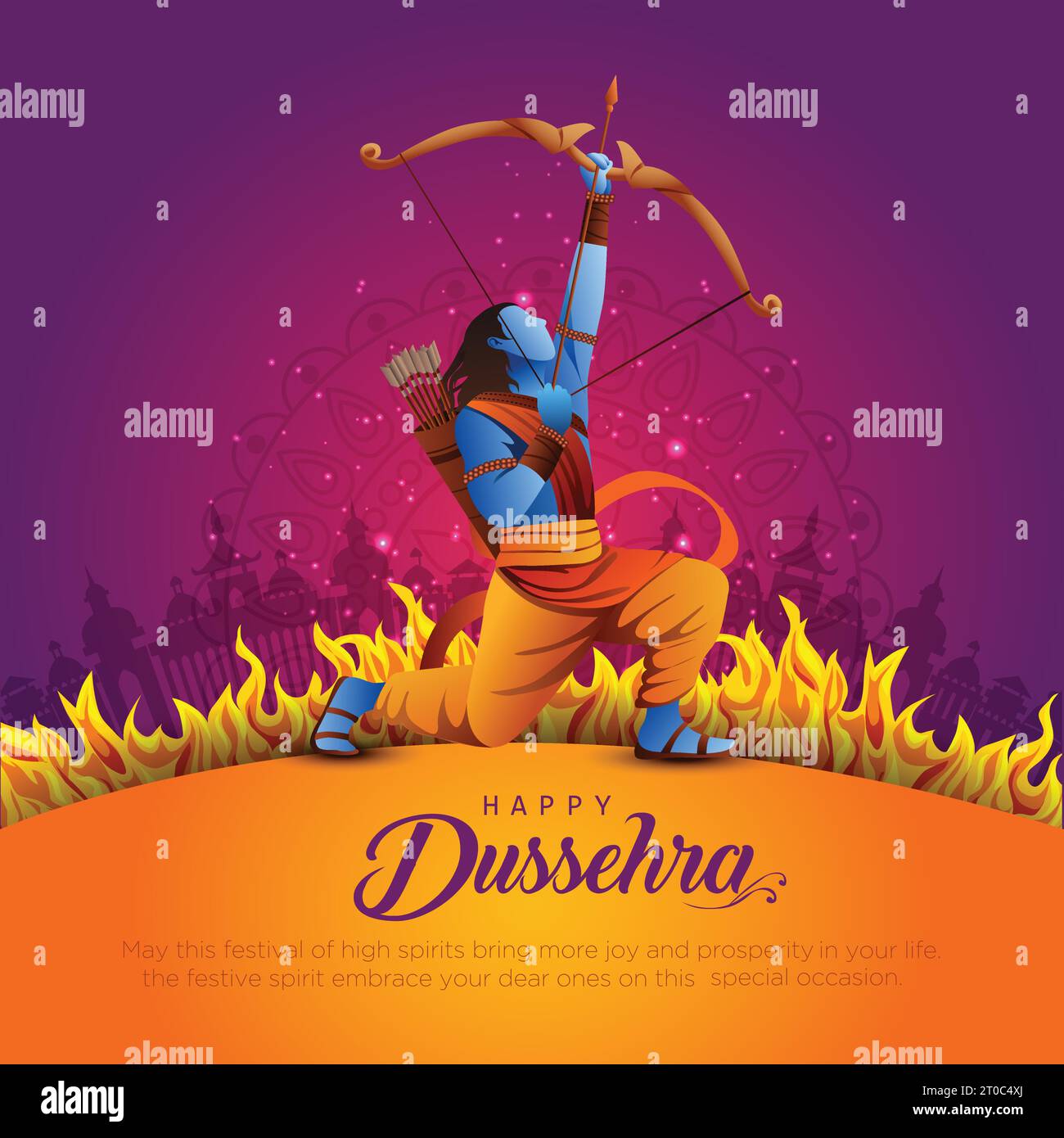 Happy Dussehra festival of India. of Lord Rama killing Ravana. vector ...