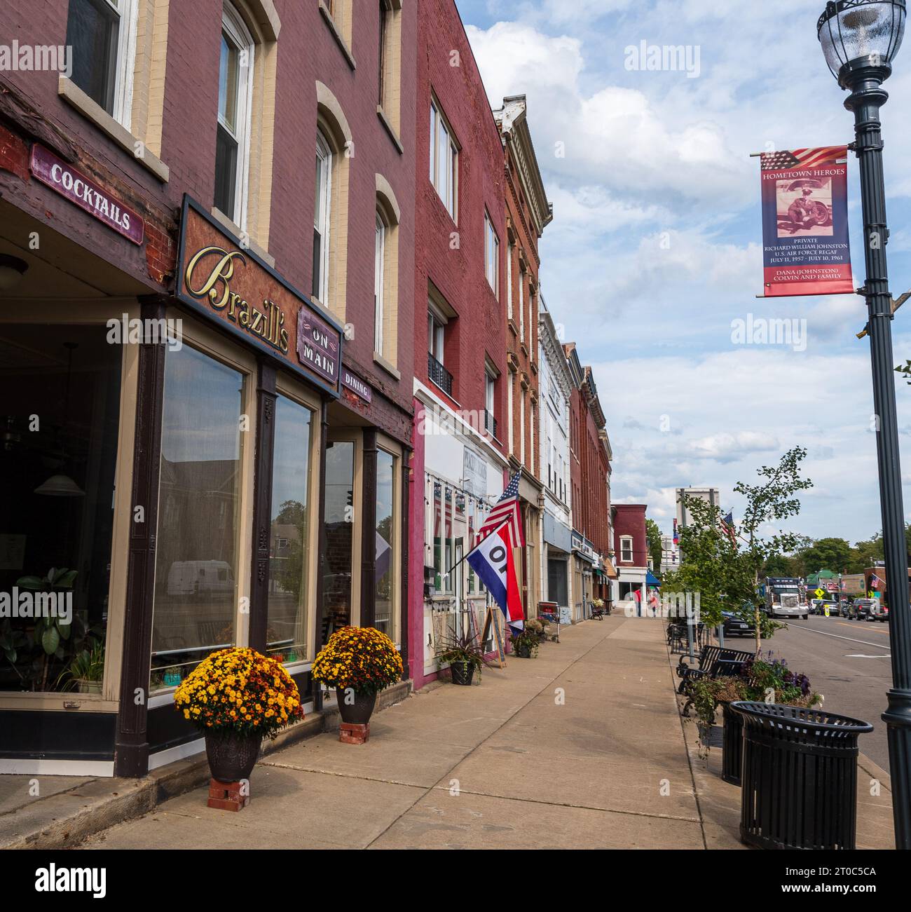 Buildings and businesses along East Main Street in Westfield, New York ...