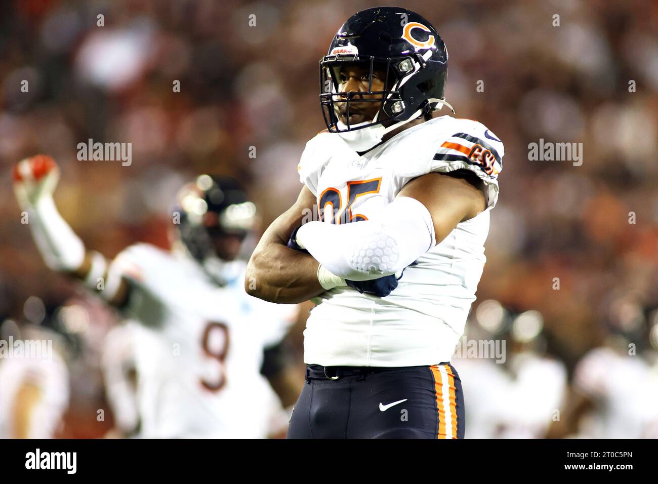 Chicago Bears defensive end DeMarcus Walker (95) celebrates during an ...