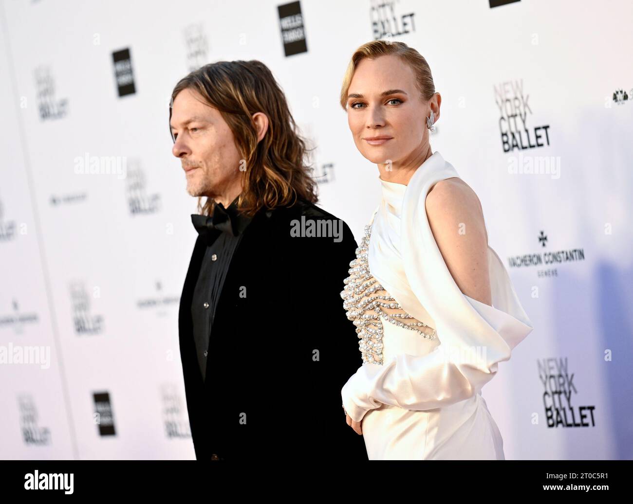 Diane Kruger, right, and Norman Reedus attend the New York City Ballet ...
