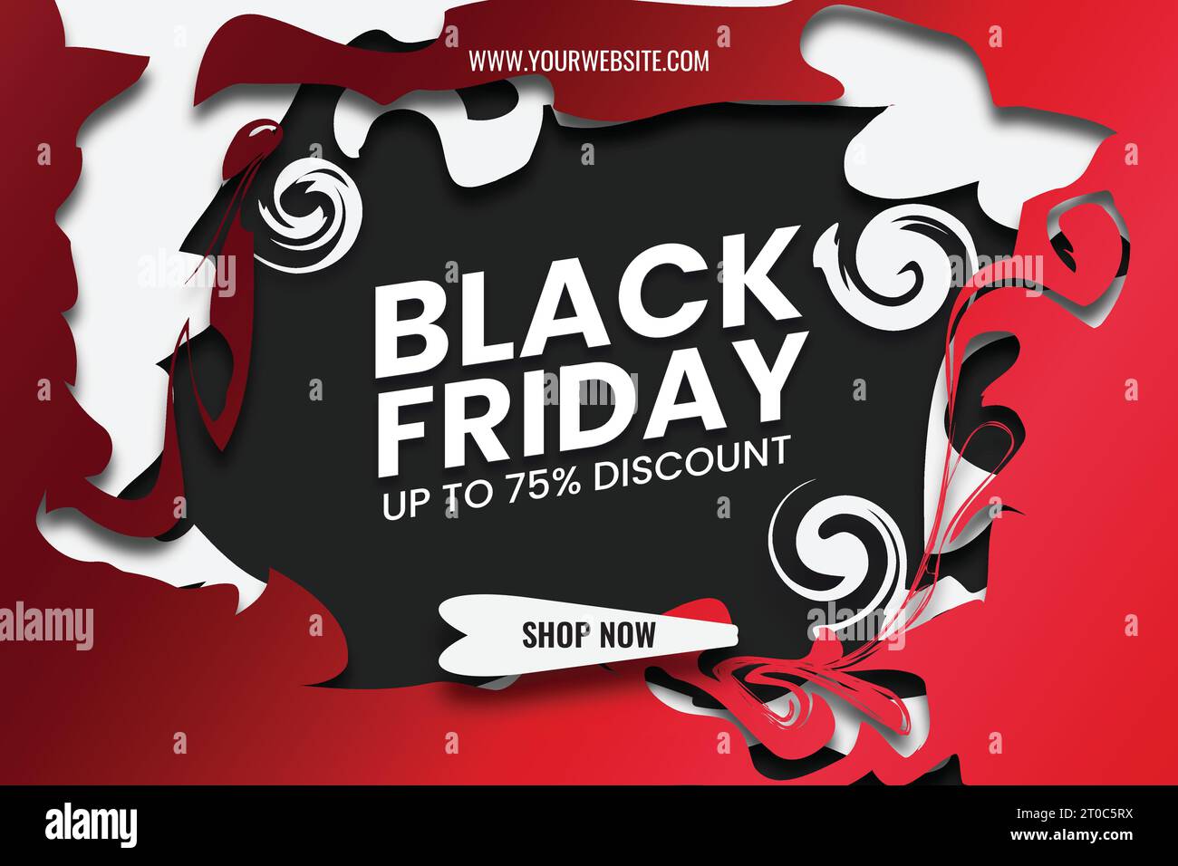 white color paper cut style with super mega sell offer background ...