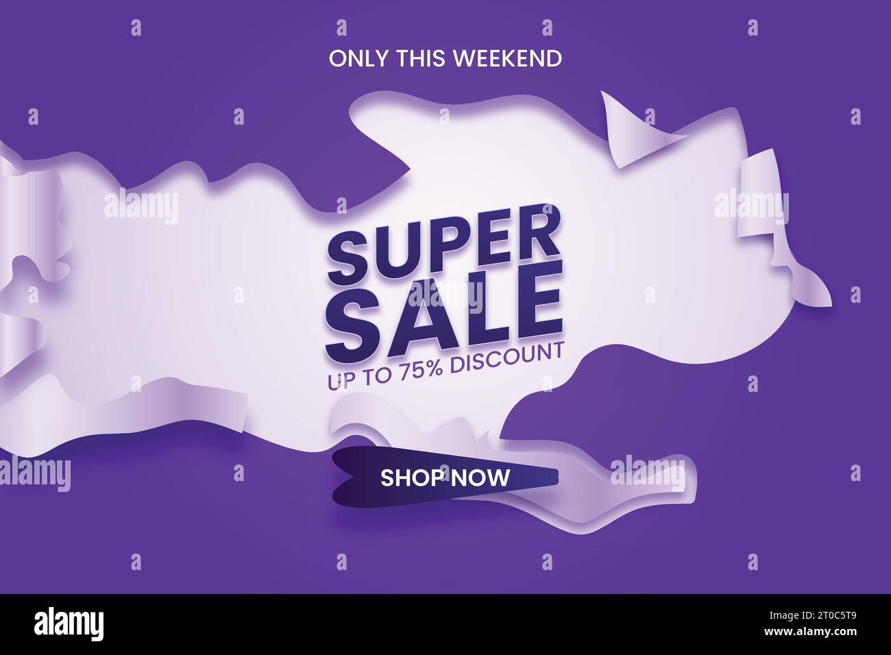 paper cut super mega sell offer background design template Stock Vector ...