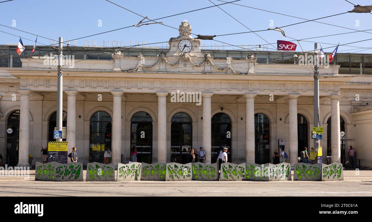 Historic facade of Montpellier Saint-Roch railway station, France Stock ...
