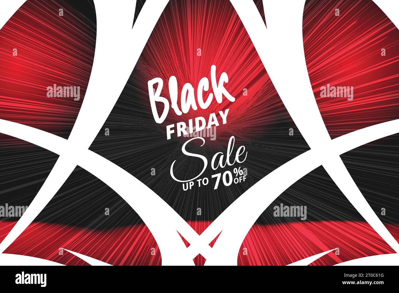 black friday super mega sell offer with red color background design ...