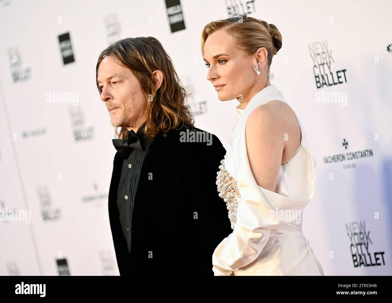 Diane Kruger, right, and Norman Reedus attend the New York City Ballet ...