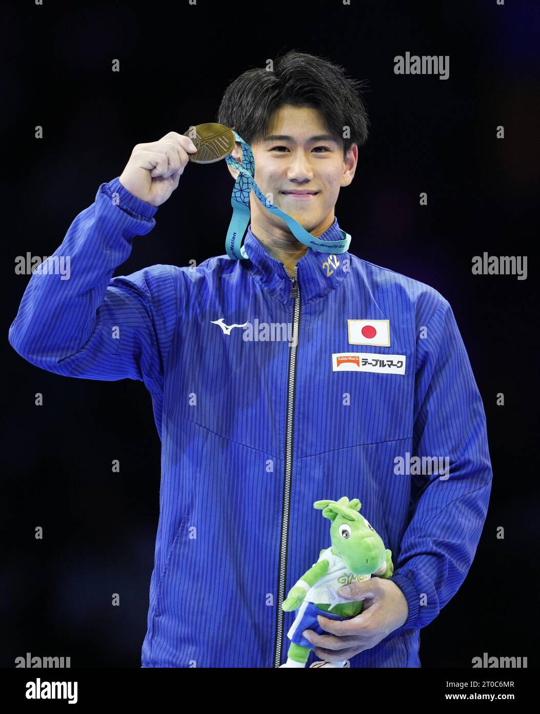 Daiki Hashimoto of Japan poses with his gold medal after winning the ...
