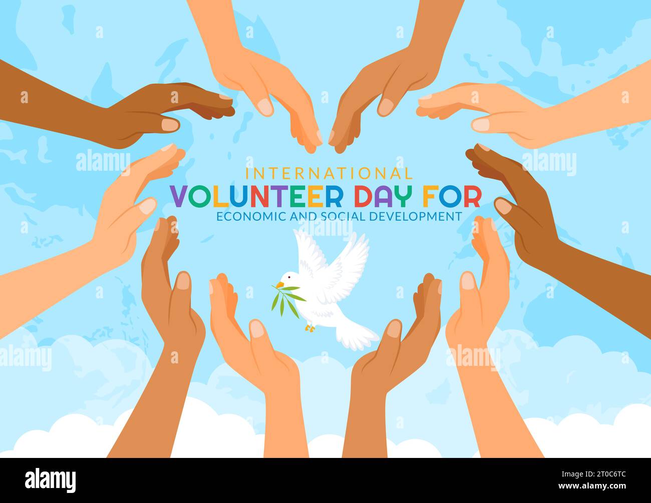 International Volunteer Day for Economic and Social Development Vector ...