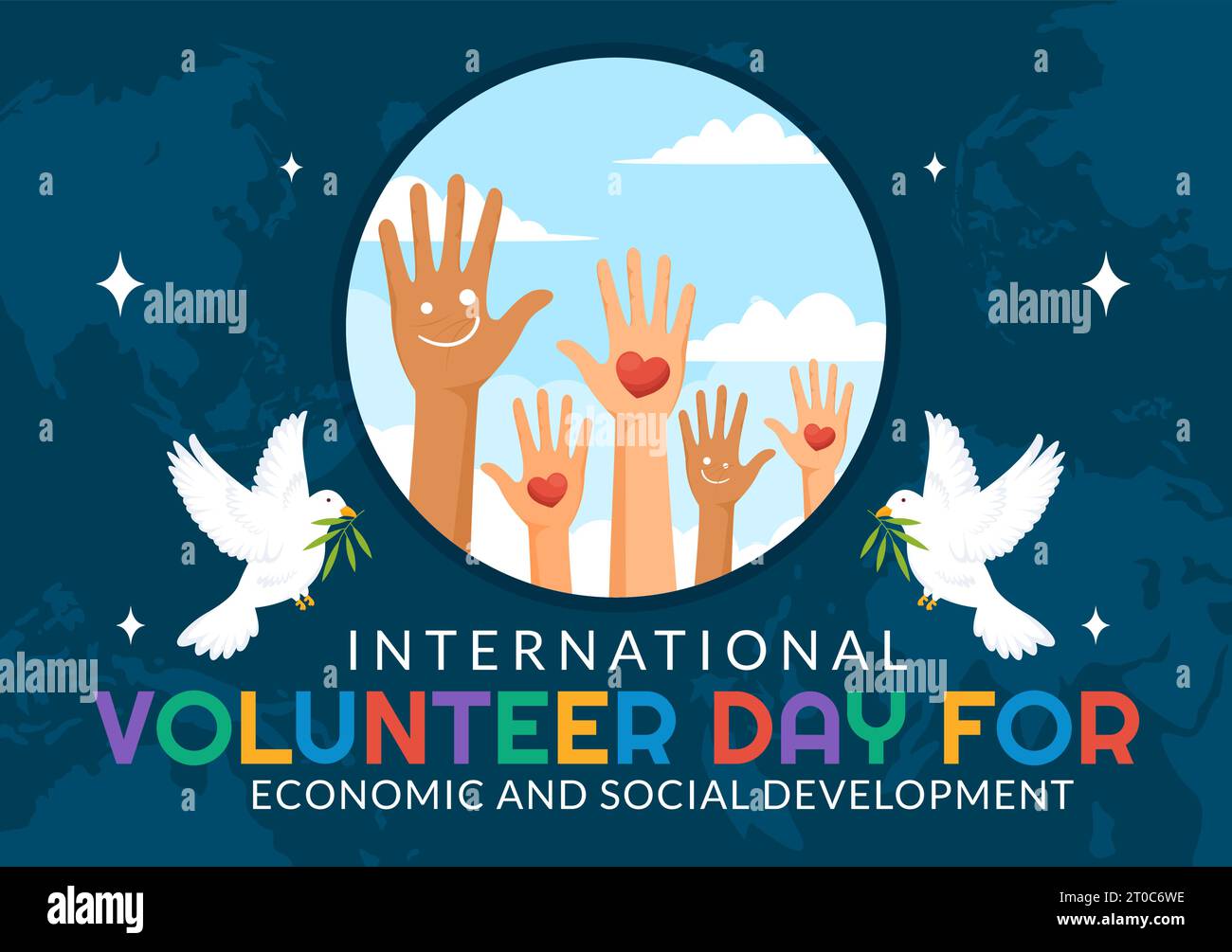 International Volunteer Day for Economic and Social Development Vector ...