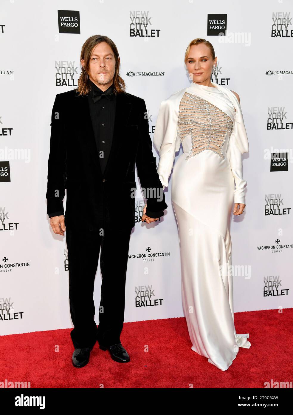 Norman Reedus, left, and Diane Kruger attend the New York City Ballet ...