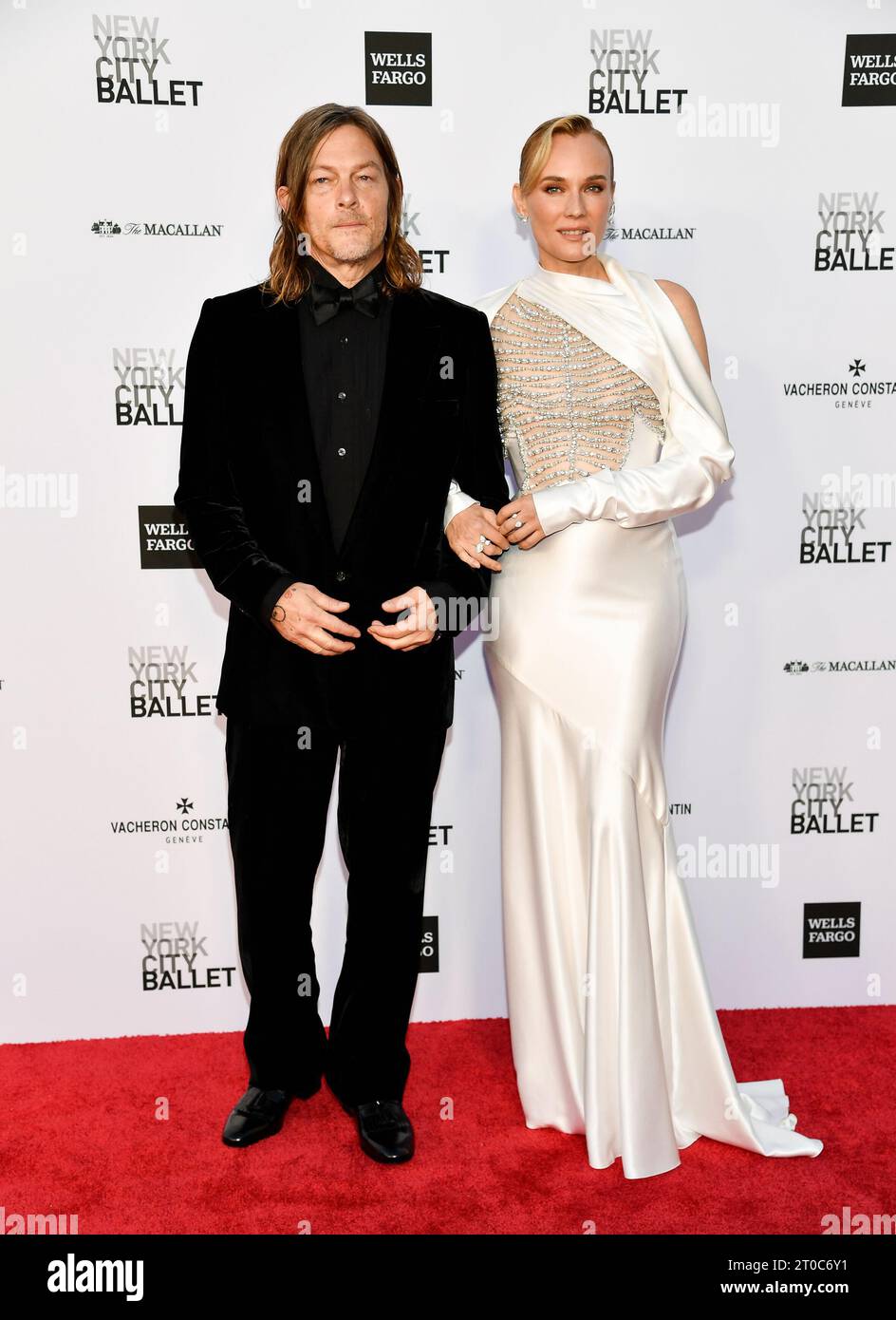 Norman Reedus, left, and Diane Kruger attend the New York City Ballet ...