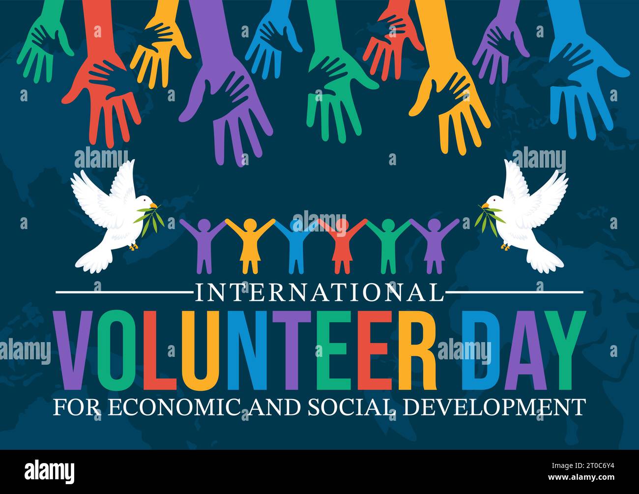 International Volunteer Day for Economic and Social Development Vector ...