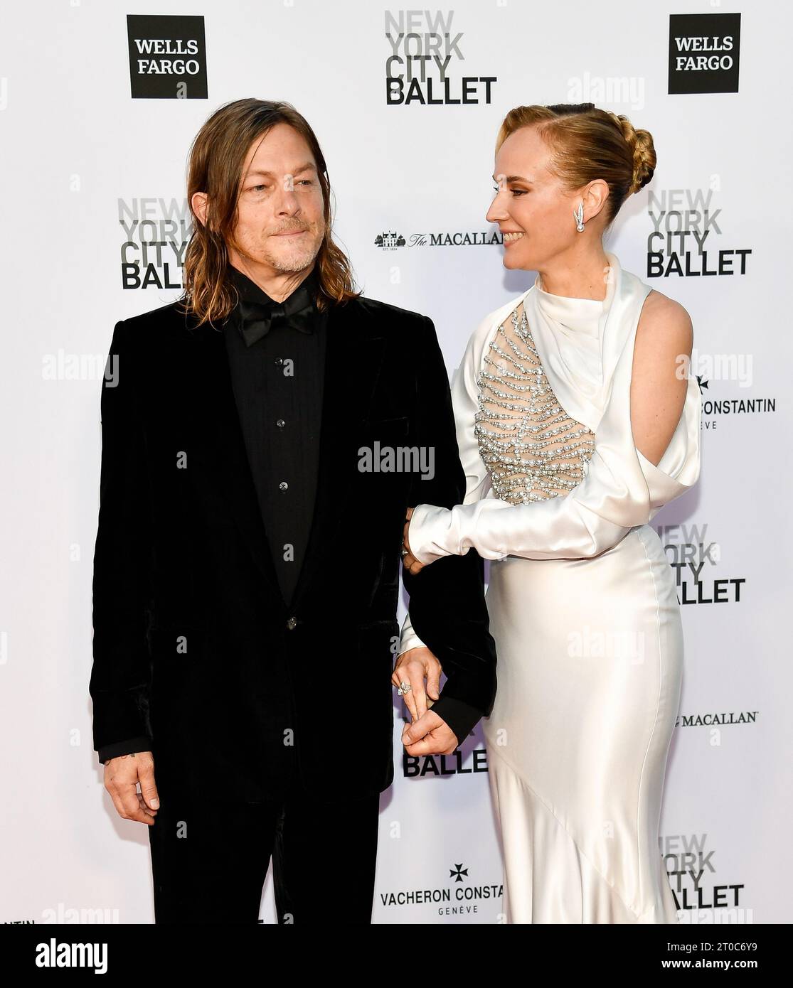 Norman Reedus, left, and Diane Kruger attend the New York City Ballet ...
