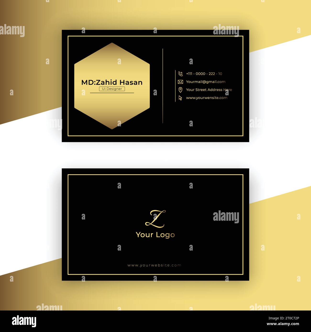 Shiny black business card Stock Vector Images - Alamy