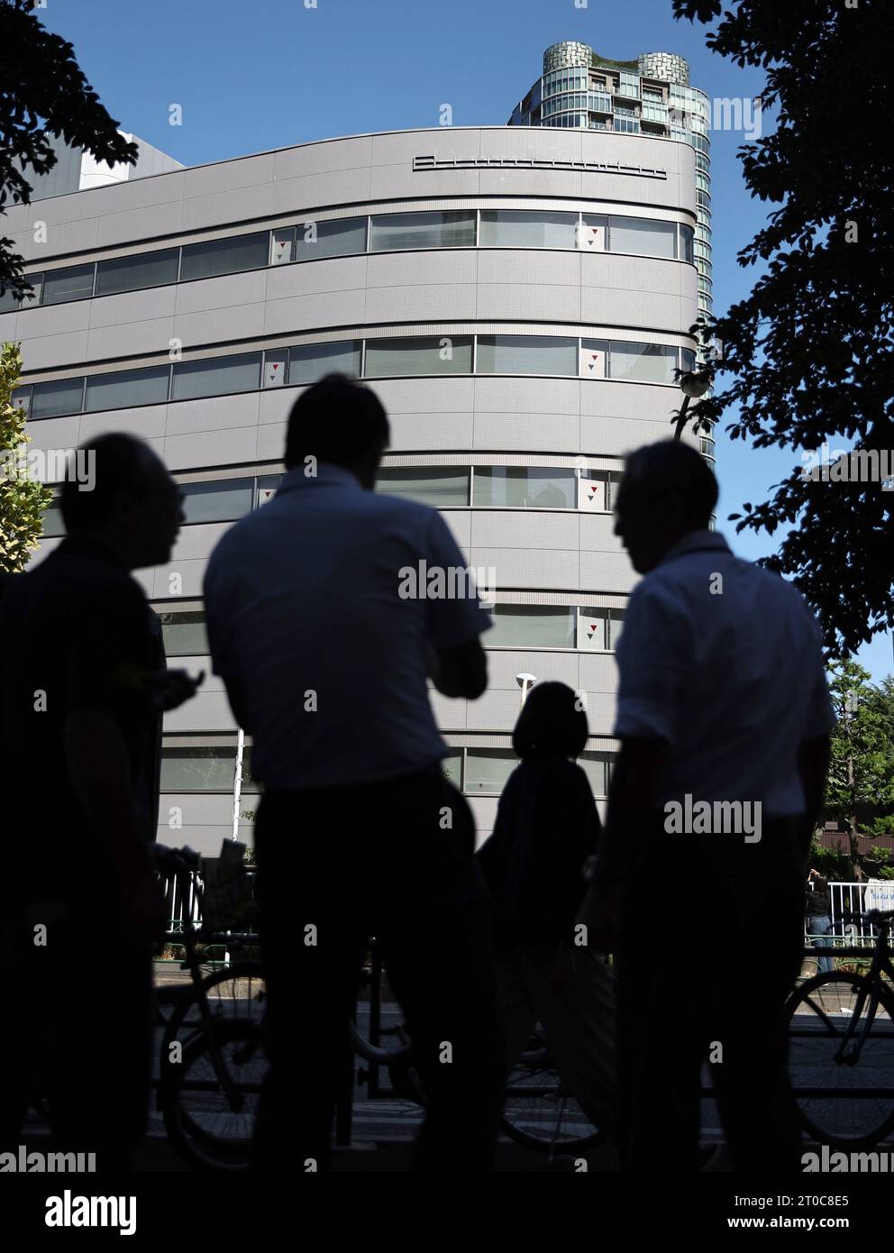 The headquarters building of Johnny & Associates, Inc. with its logo ...