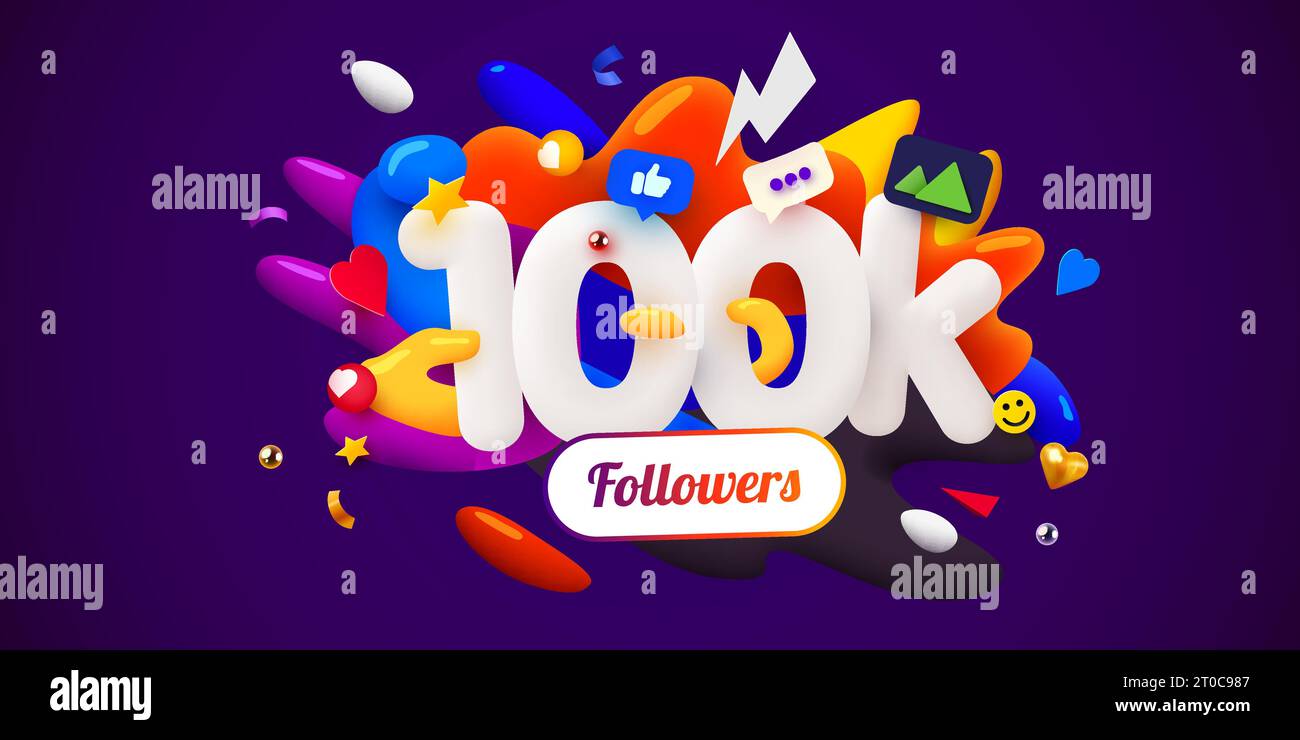 100k followers vector vectors hi-res stock photography and images - Alamy