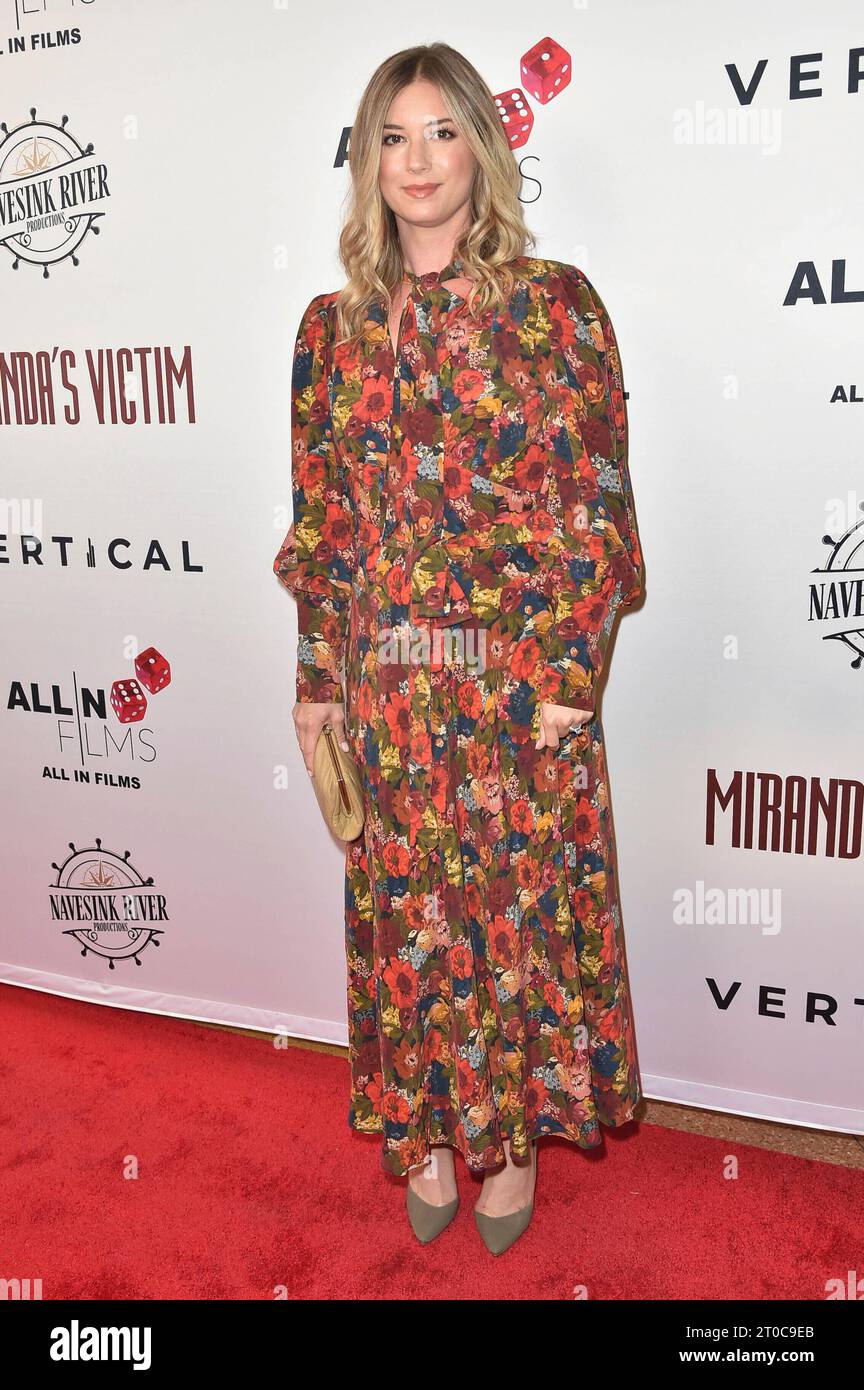 Emily VanCamp arrives at the premiere of "Miranda's Victim" on Thursday ...