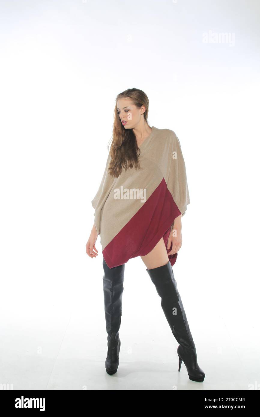 Photoshoot of a beautiful white model in a studio Stock Photo - Alamy