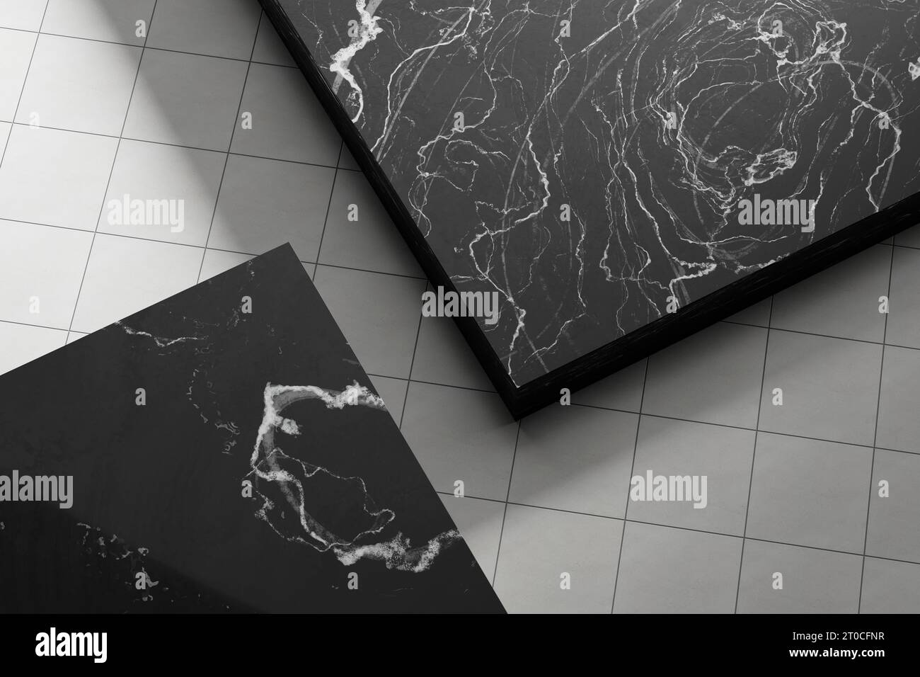 Simple black and white marble background with light streaming in Stock ...