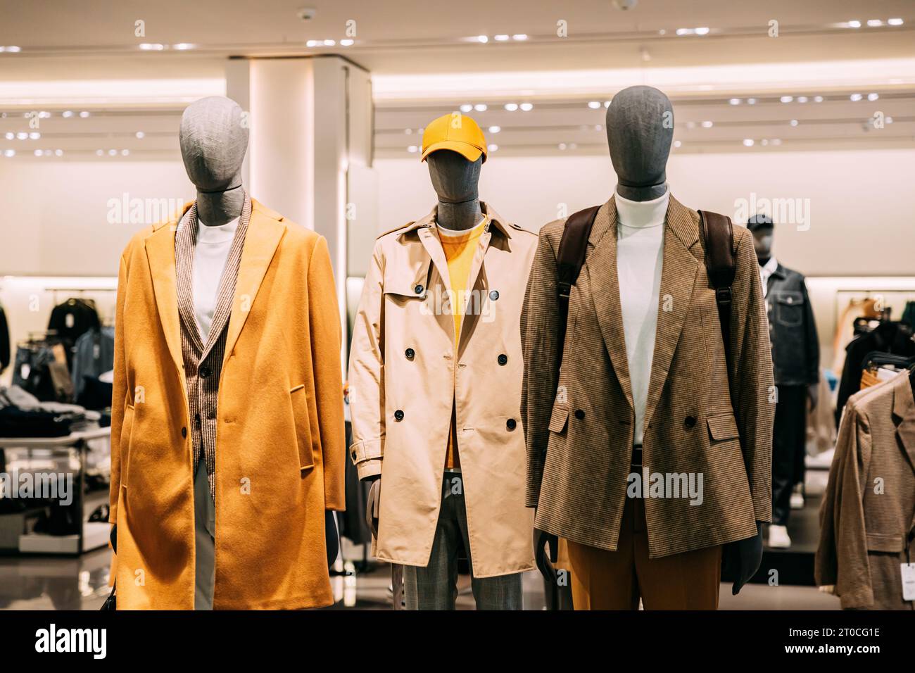 Mannequins Dressed In Men male Casual Clothes And coat jackets Clothes ...