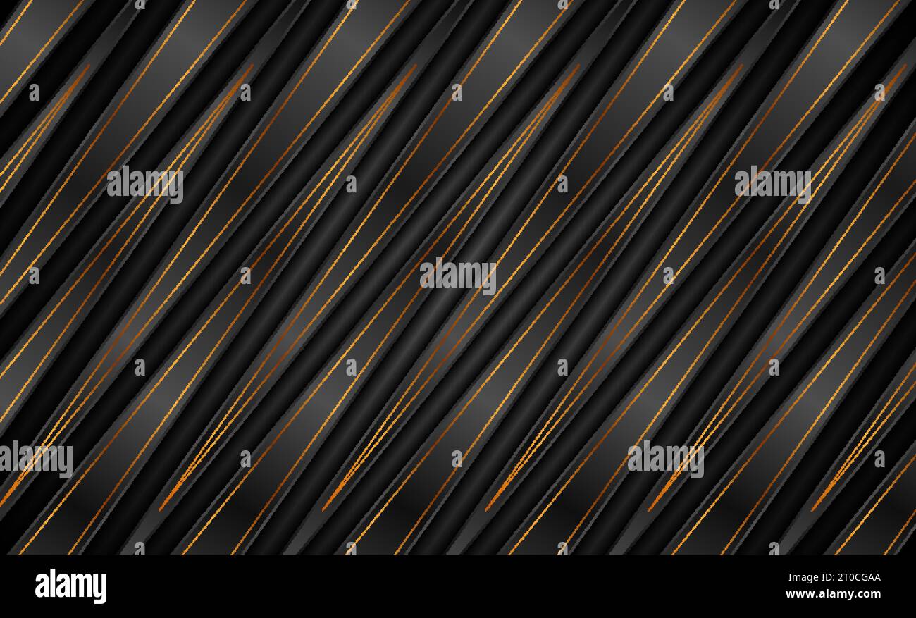 Abstract black bronze corporate graphic design with stripes and lines. Golden deluxe technology ...