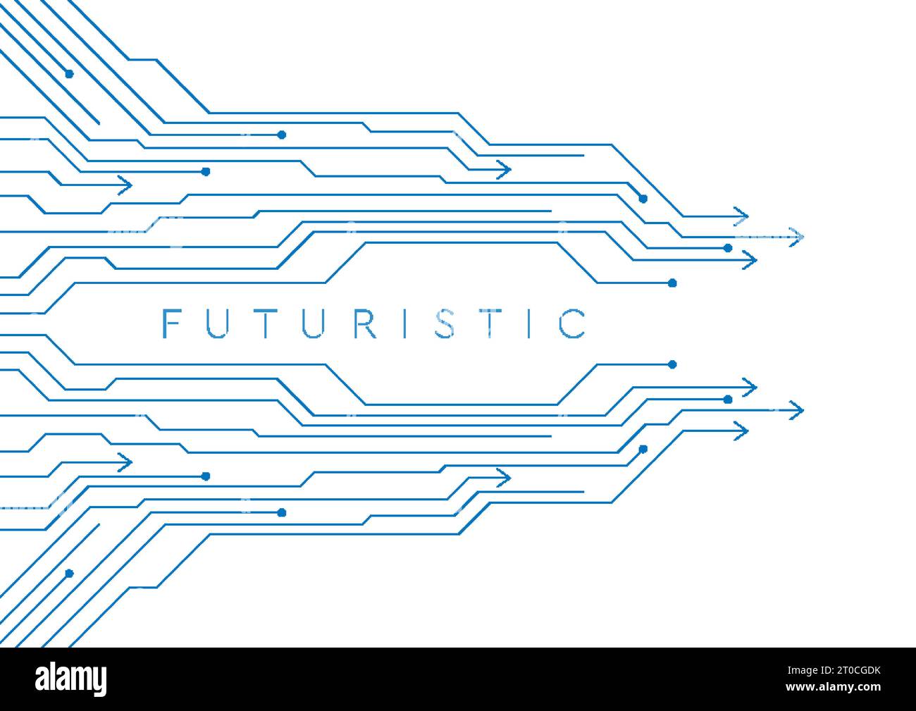 Blue minimal abstract futuristic background with circuit board lines ...