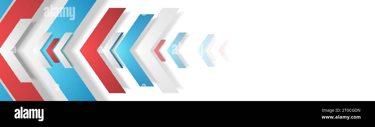 Technology abstract background with paper red and blue arrows. Vector ...