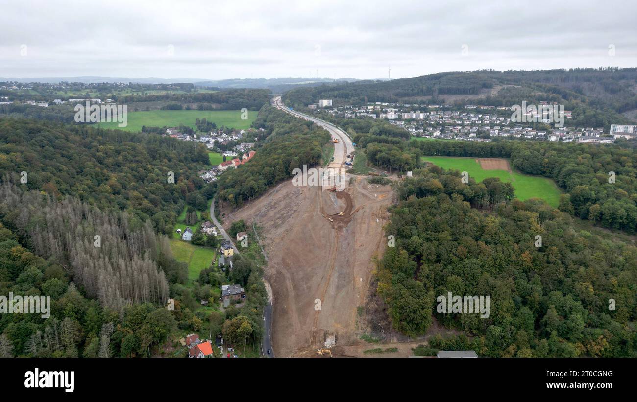 Luftaufnahme, Pressetermin zum offiziellen Baubeginn der Talbruecke ...