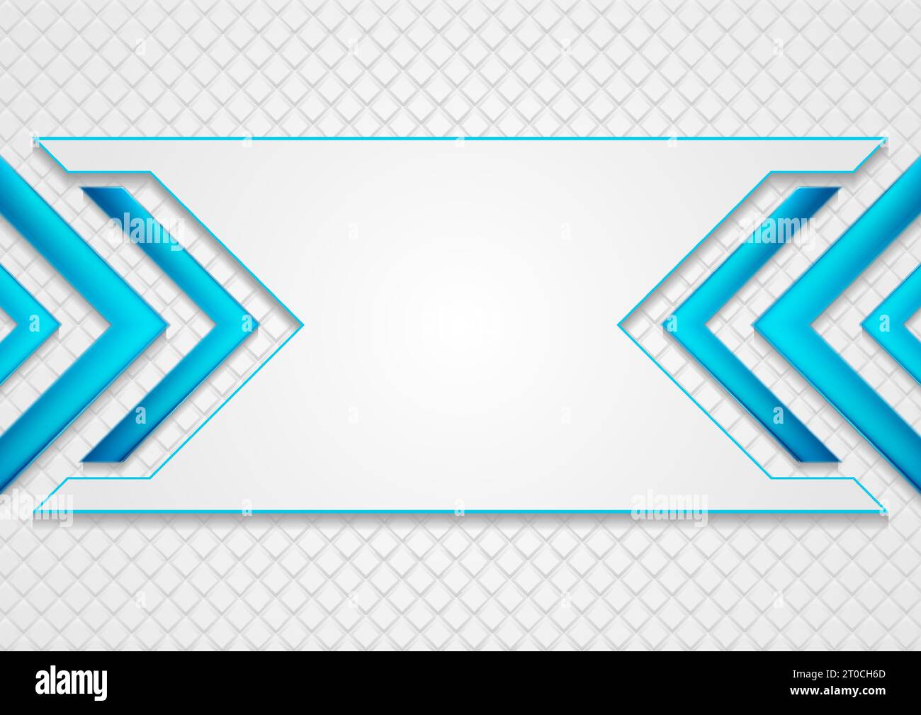 Abstract geometric tech background with blue glossy arrows. Vector ...