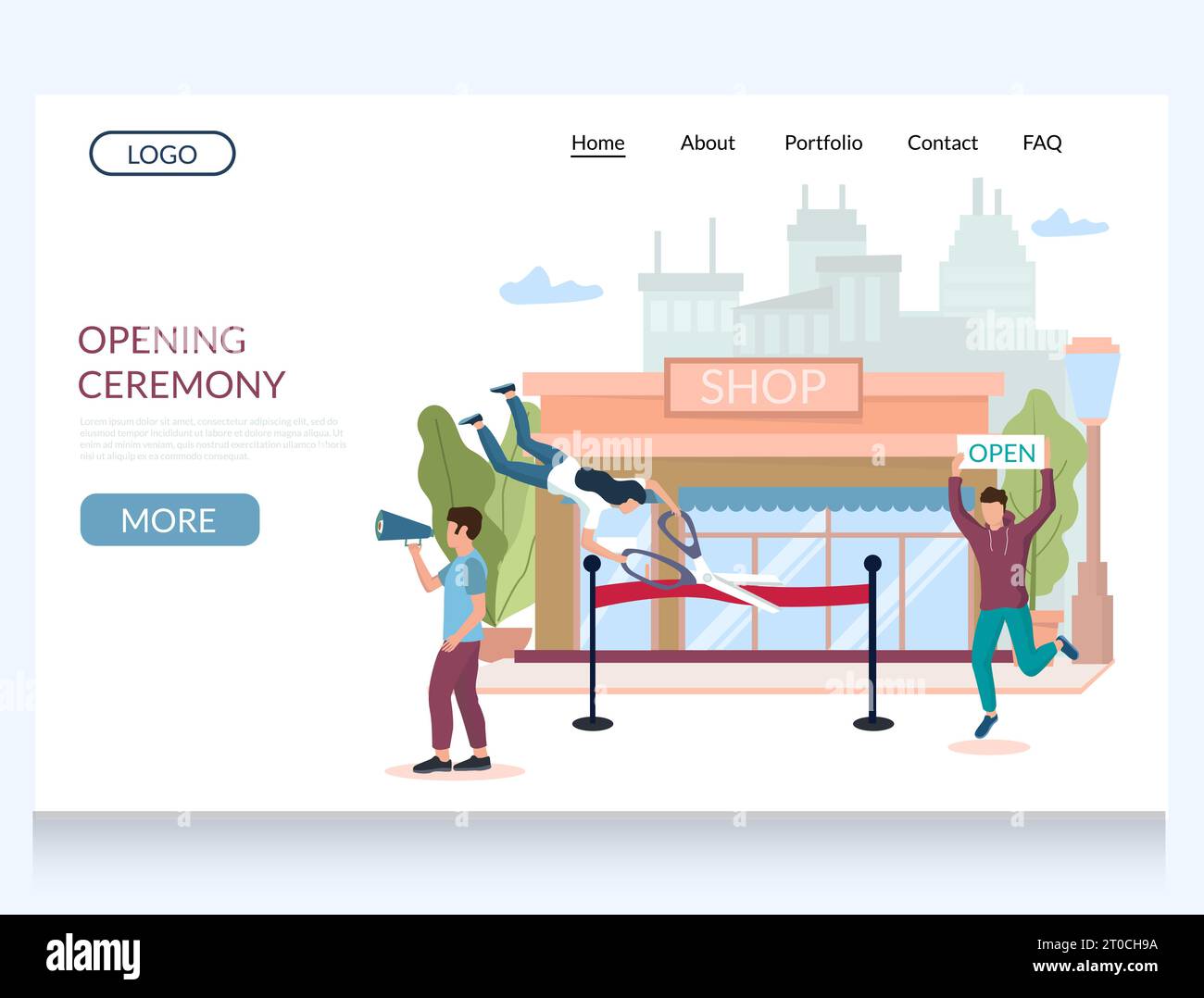 Opening ceremony vector website landing page design template Stock ...