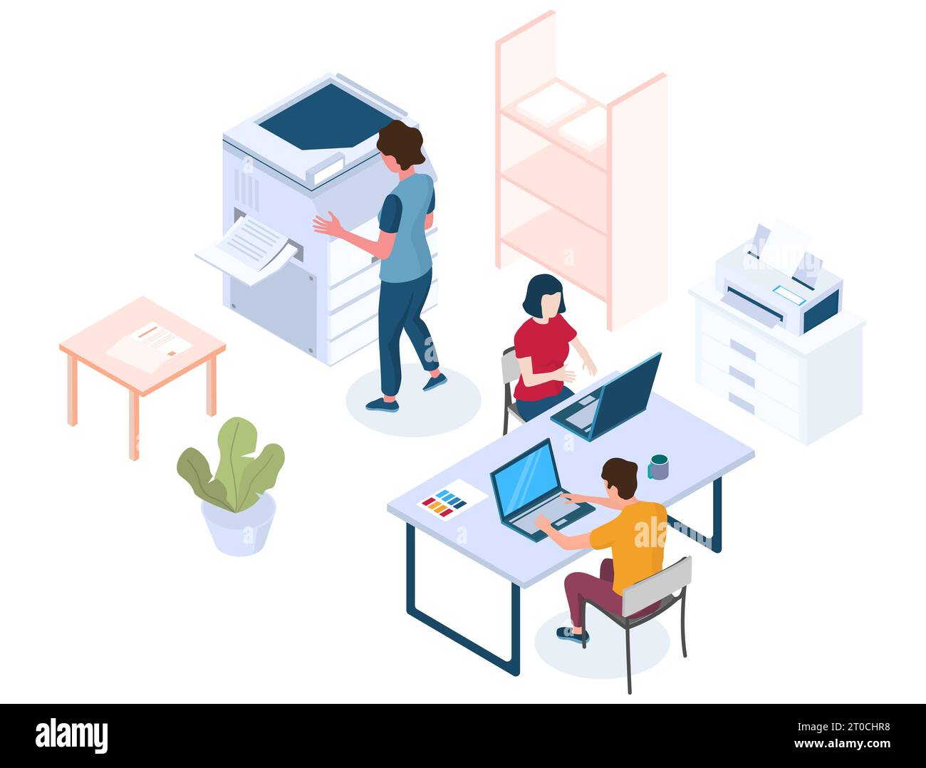 Printing services vector concept for web banner, website page Stock ...