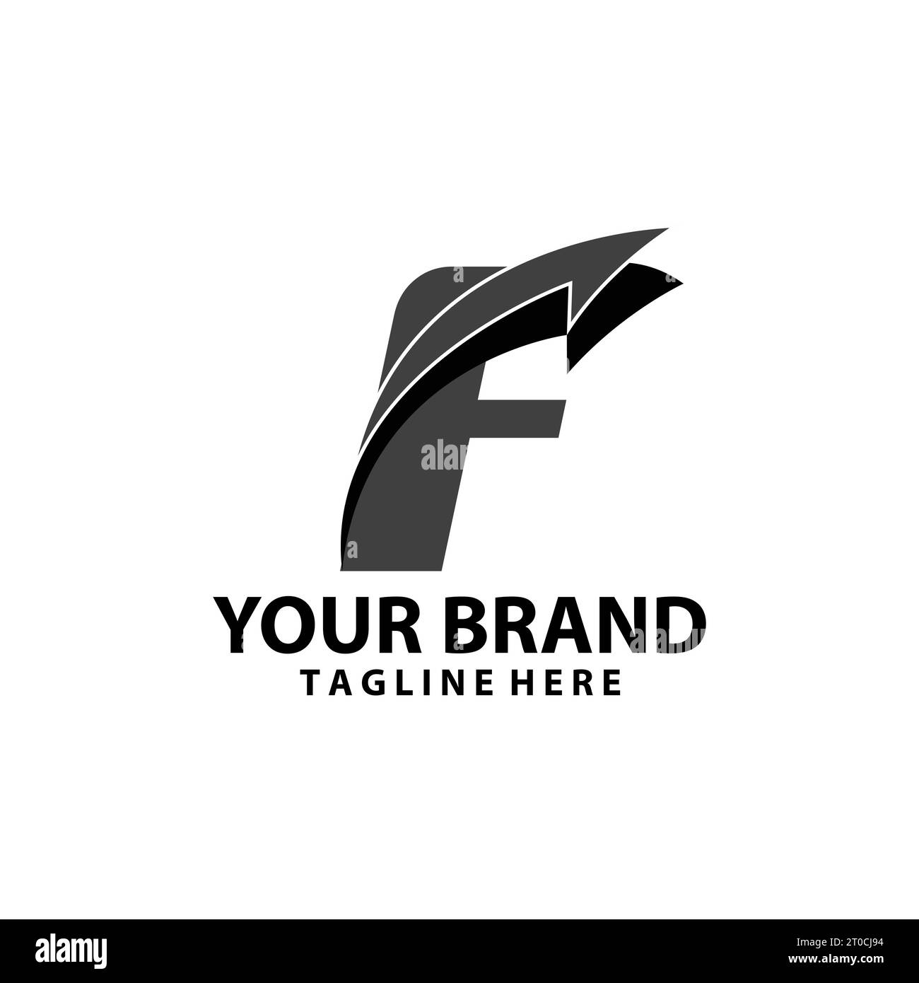 letter F font monogram arrow shadow logo design vector Stock Vector ...