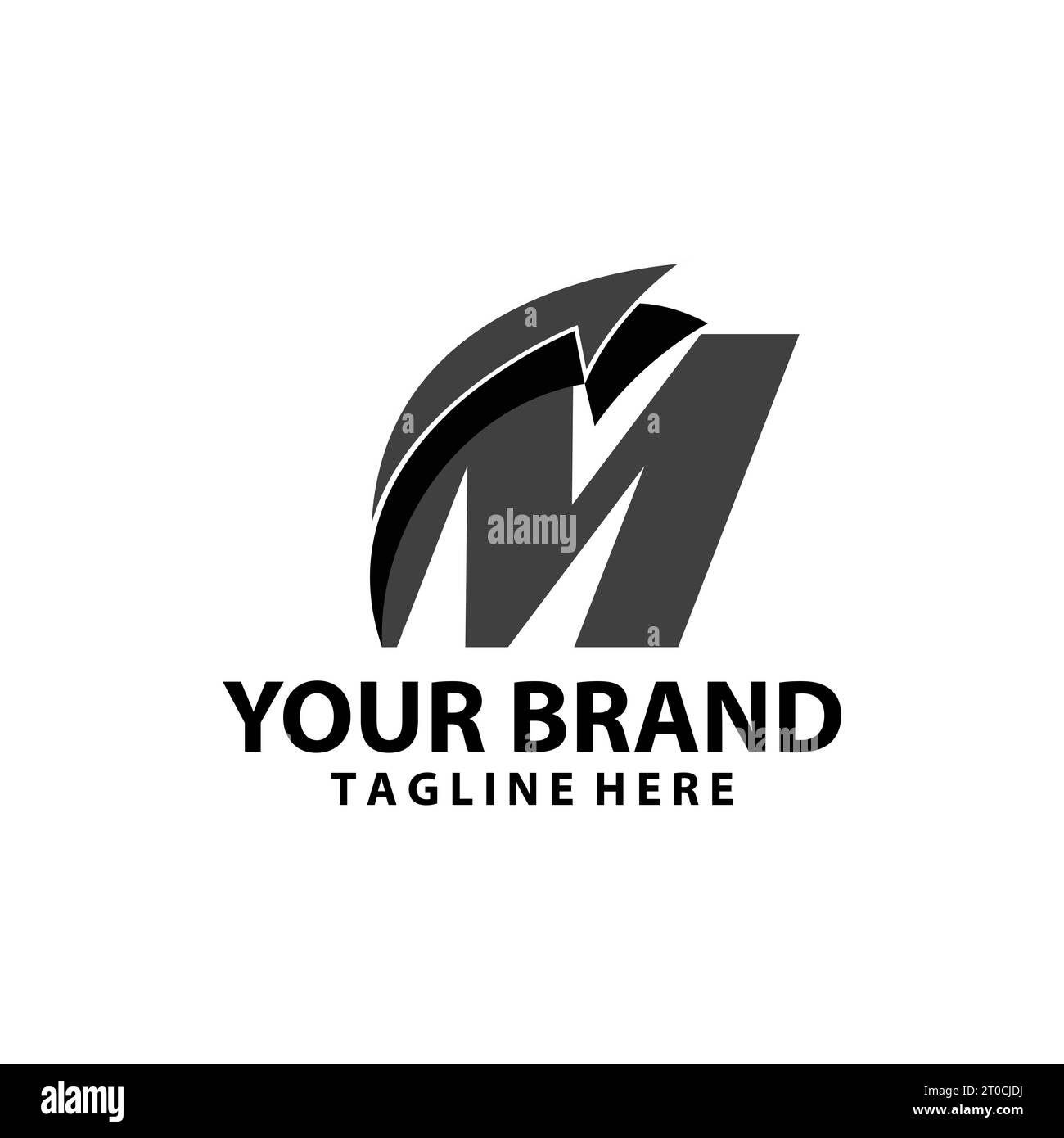 letter M font monogram arrow shadow logo design vector Stock Vector ...