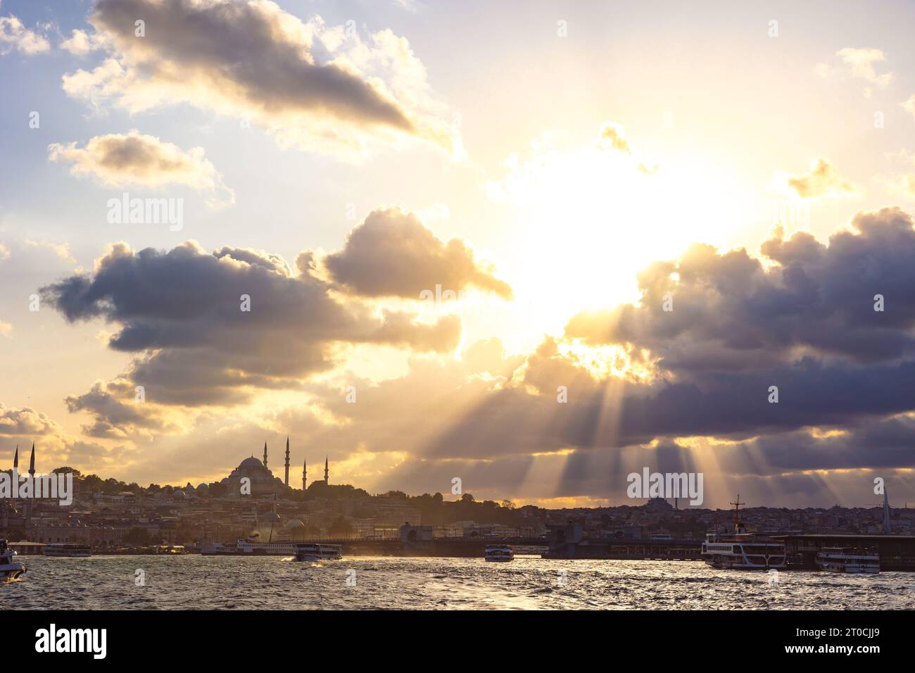 Istanbul background photo. Dramatic sky and cityscape of Istanbul at ...