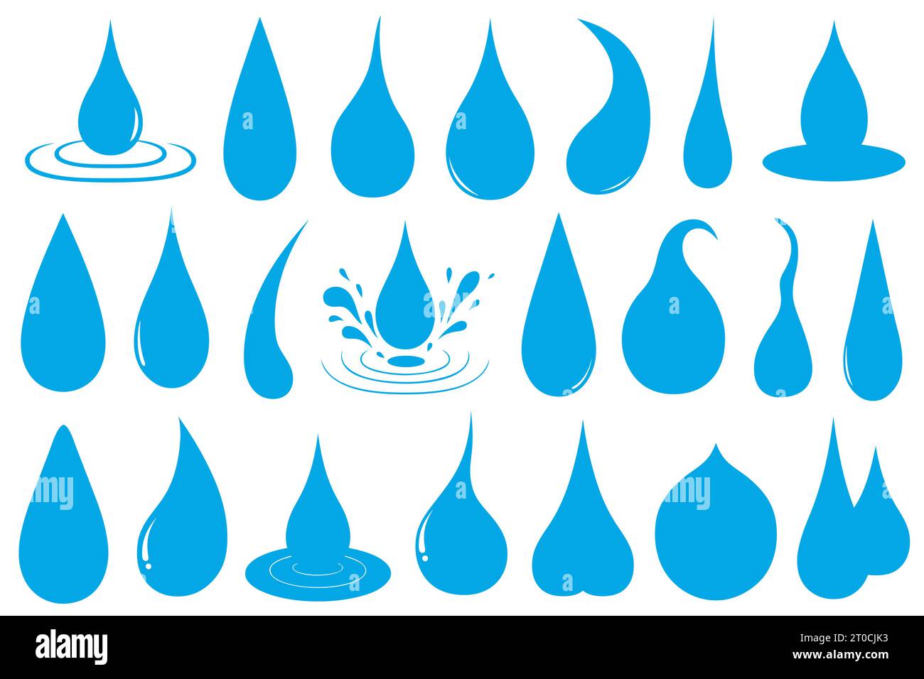 Illustration of different water drops isolated on white Stock Vector ...