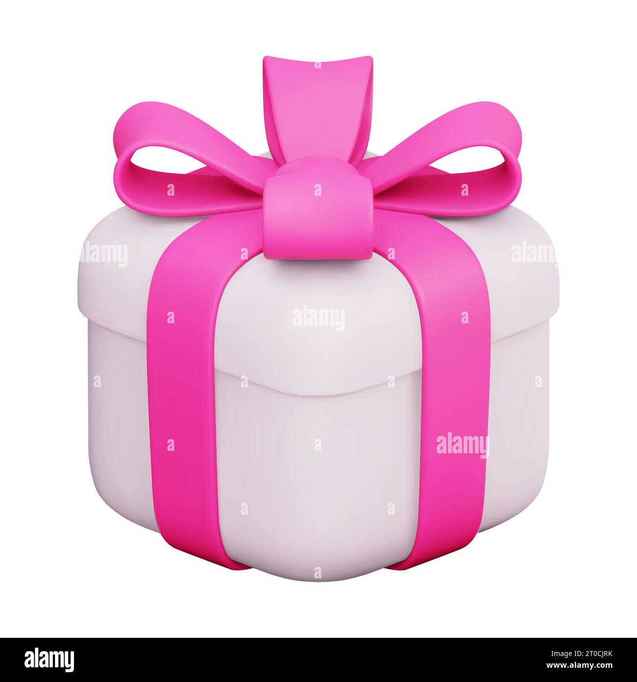 Vector 3d Gift Box. Closed Present Box With Pink Ribbon and Bow. For ...
