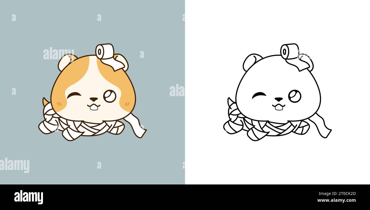 Clipart Halloween Hamster Multicolored and Black and White. Cute Clip ...