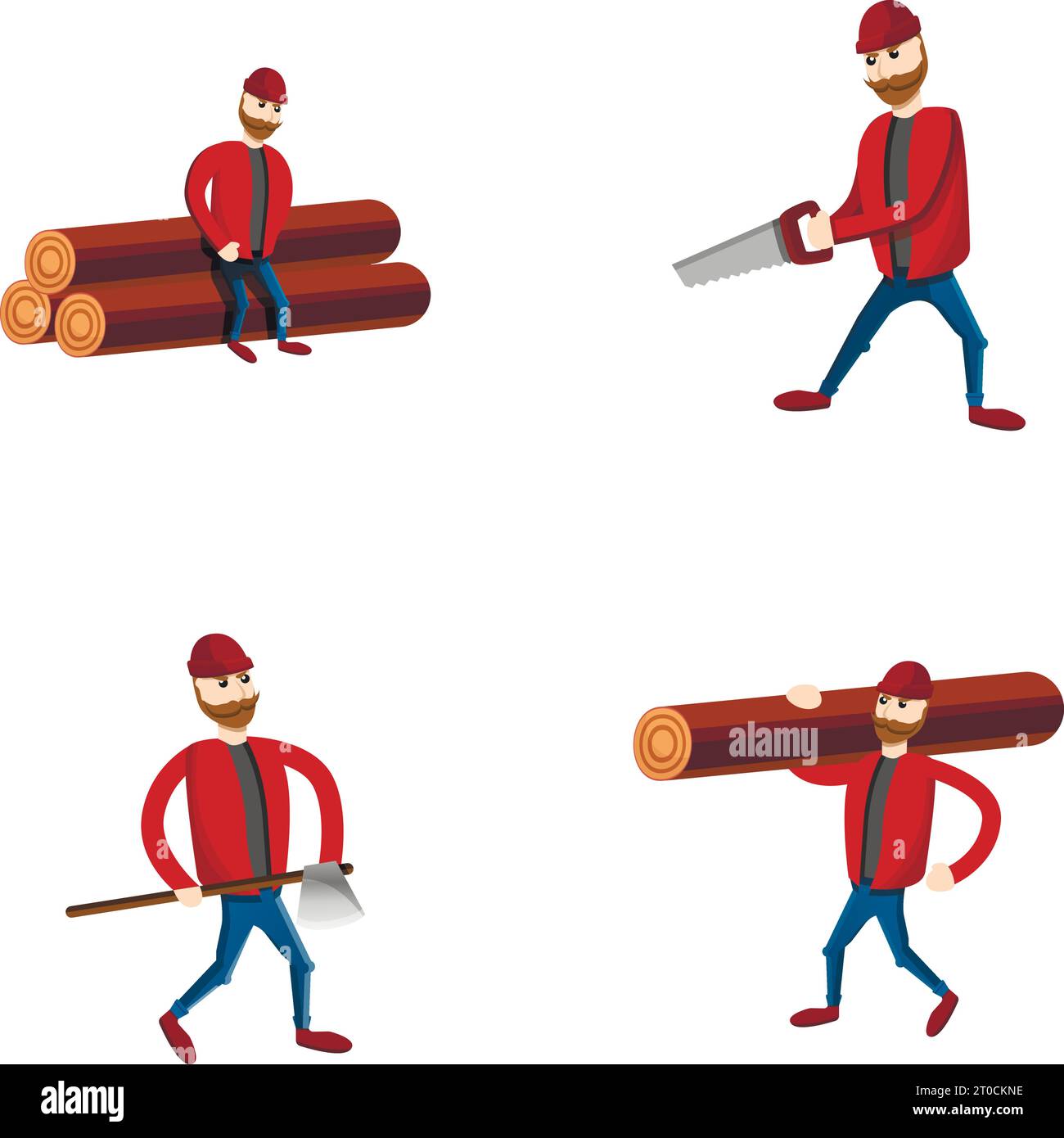 Man carrying wood forest Stock Vector Images - Alamy