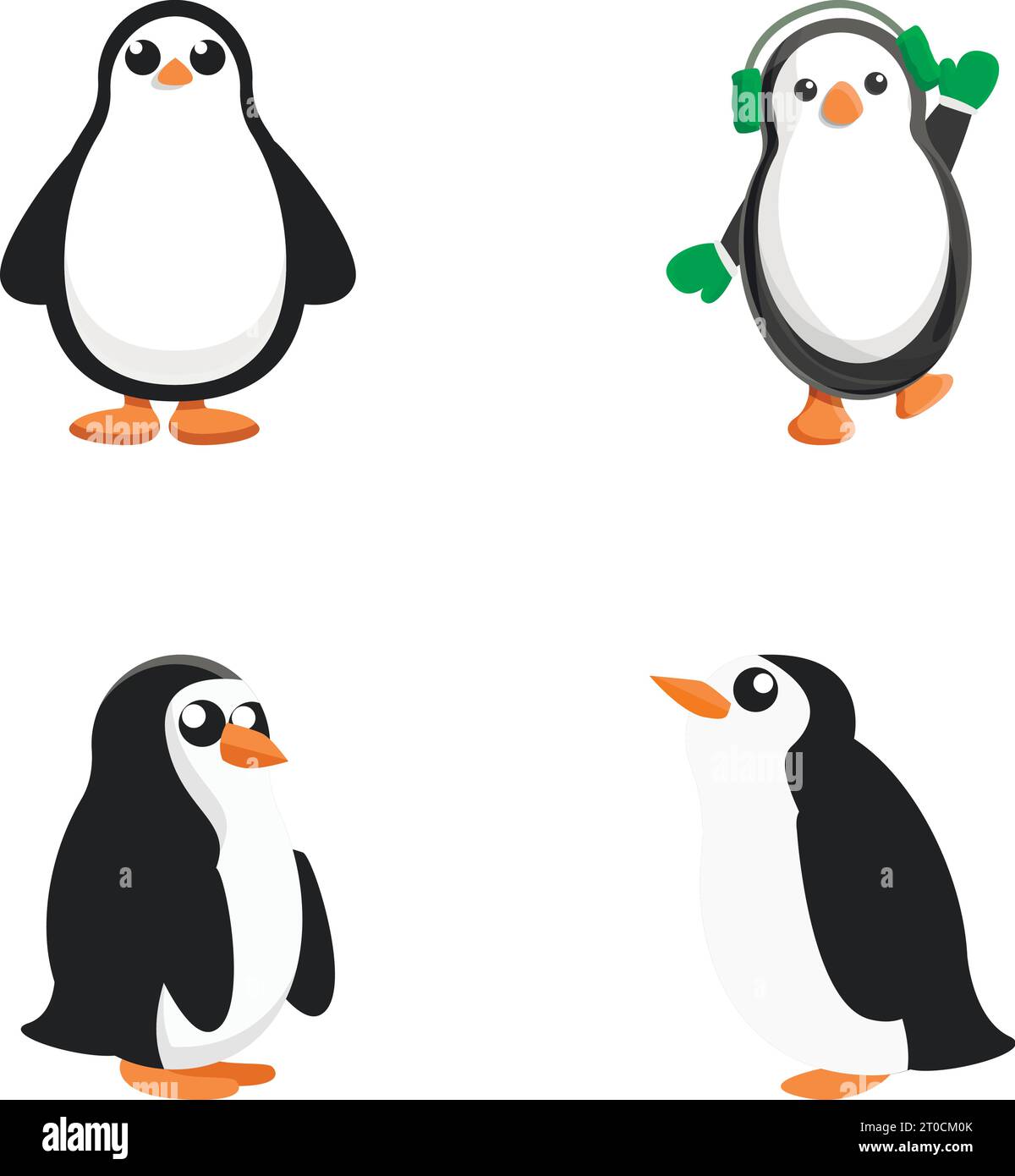 Baby penguin icons set cartoon vector. Cute little penguin. Cartoon ...
