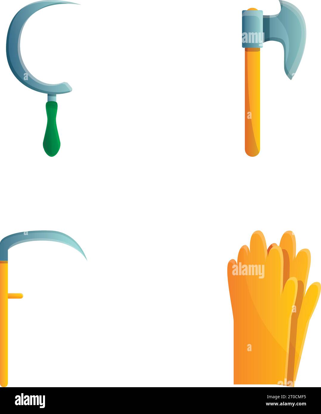 Yard work icons set cartoon vector. Garden inventory. Horticulture ...