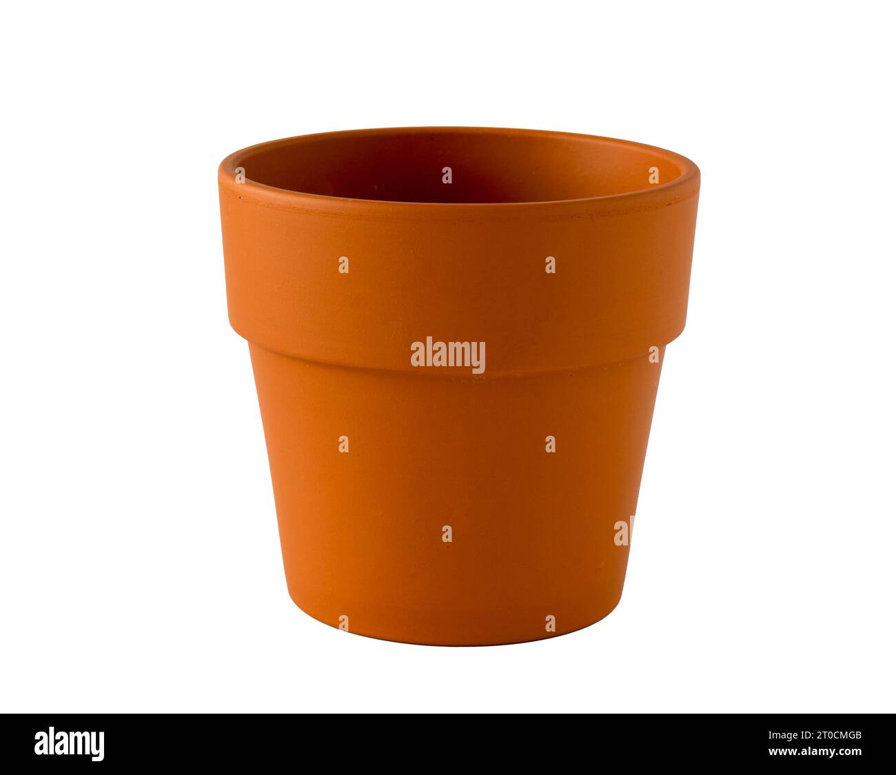 Classic clay flower pot isolated on a white background. Empty clay ...