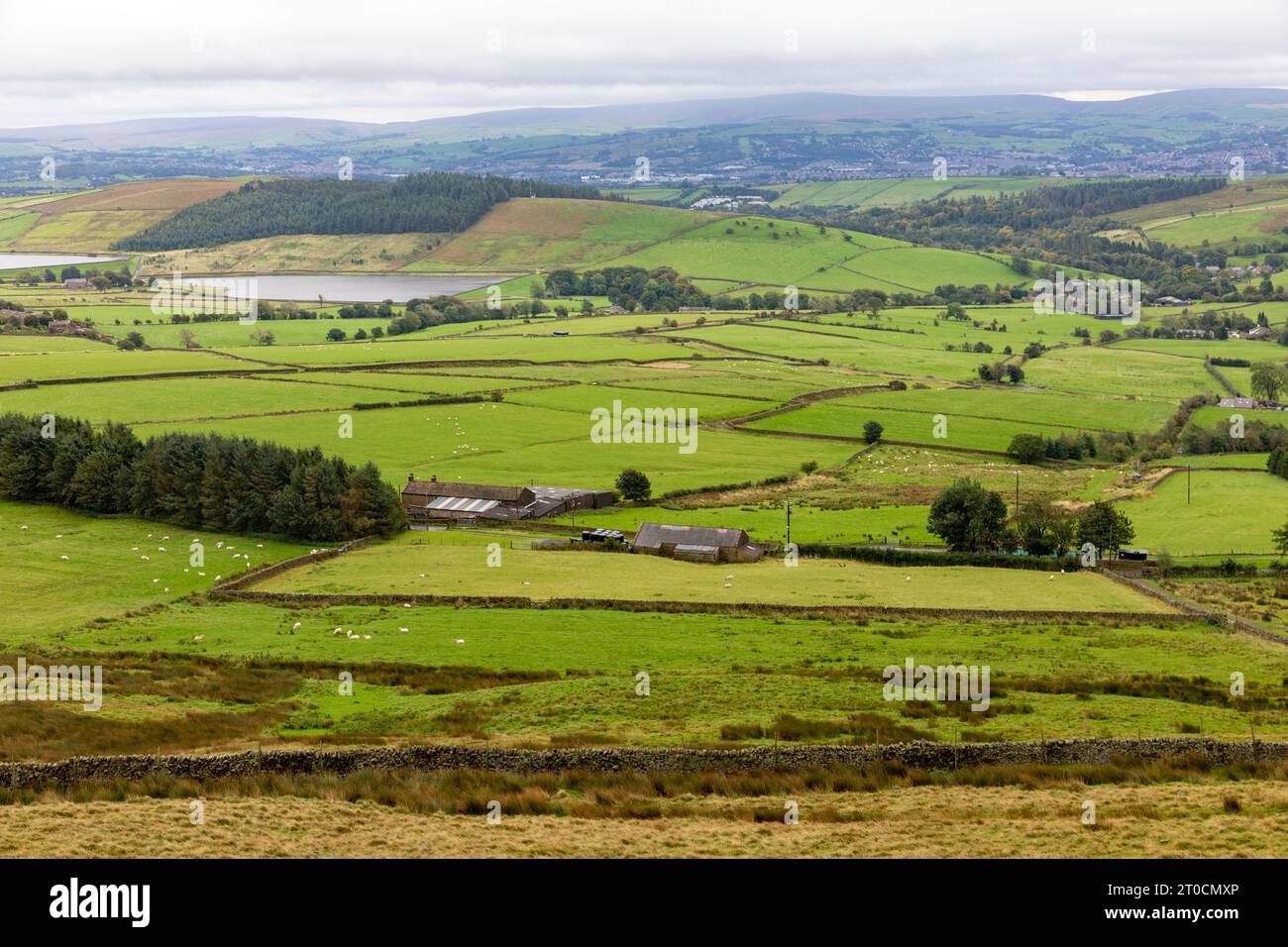 Pendle Hill Lancashire on an autumn day in 2023, views of surrounding ...