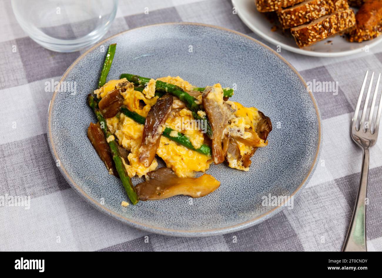 Popular breakfast of Spanish cuisine is Revuelto Stock Photo - Alamy