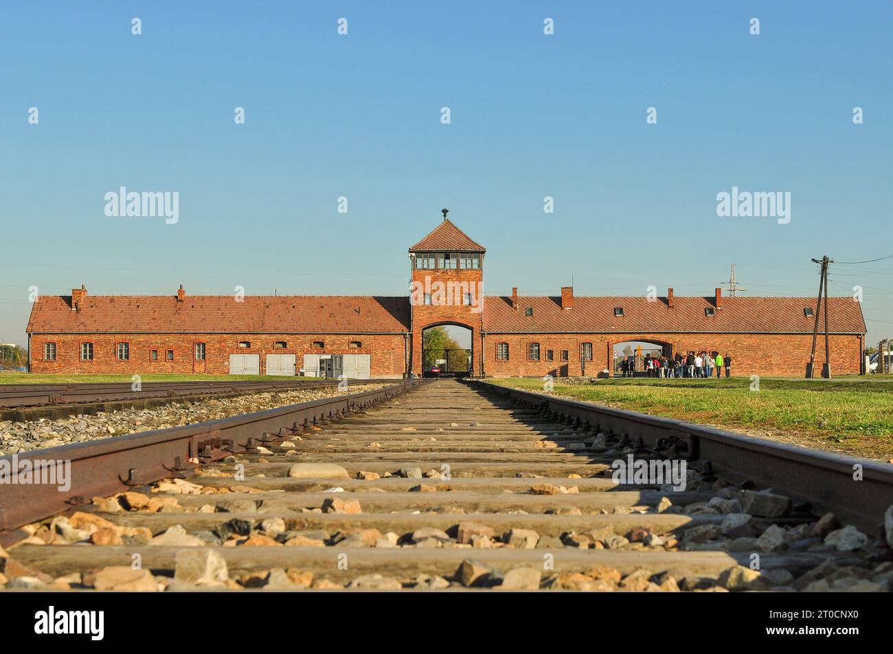 Auschwitz gate hi-res stock photography and images - Alamy